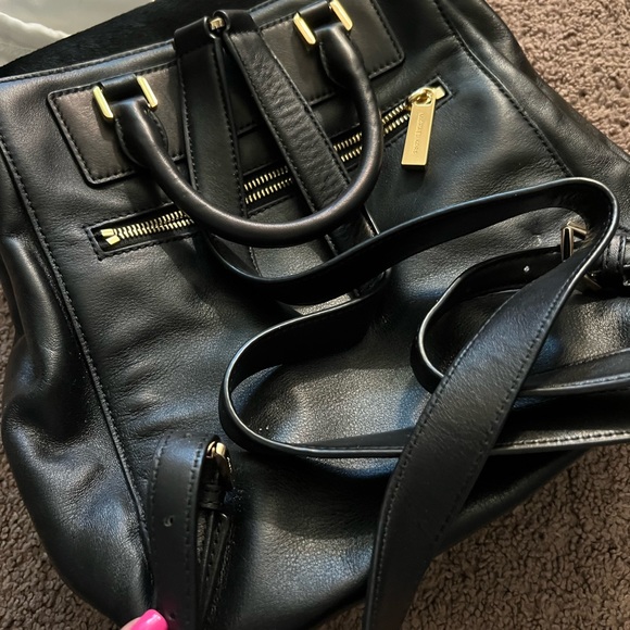 Michael Kors | Bags | Michaela Kors Black Leather Medium Size Backpack ...